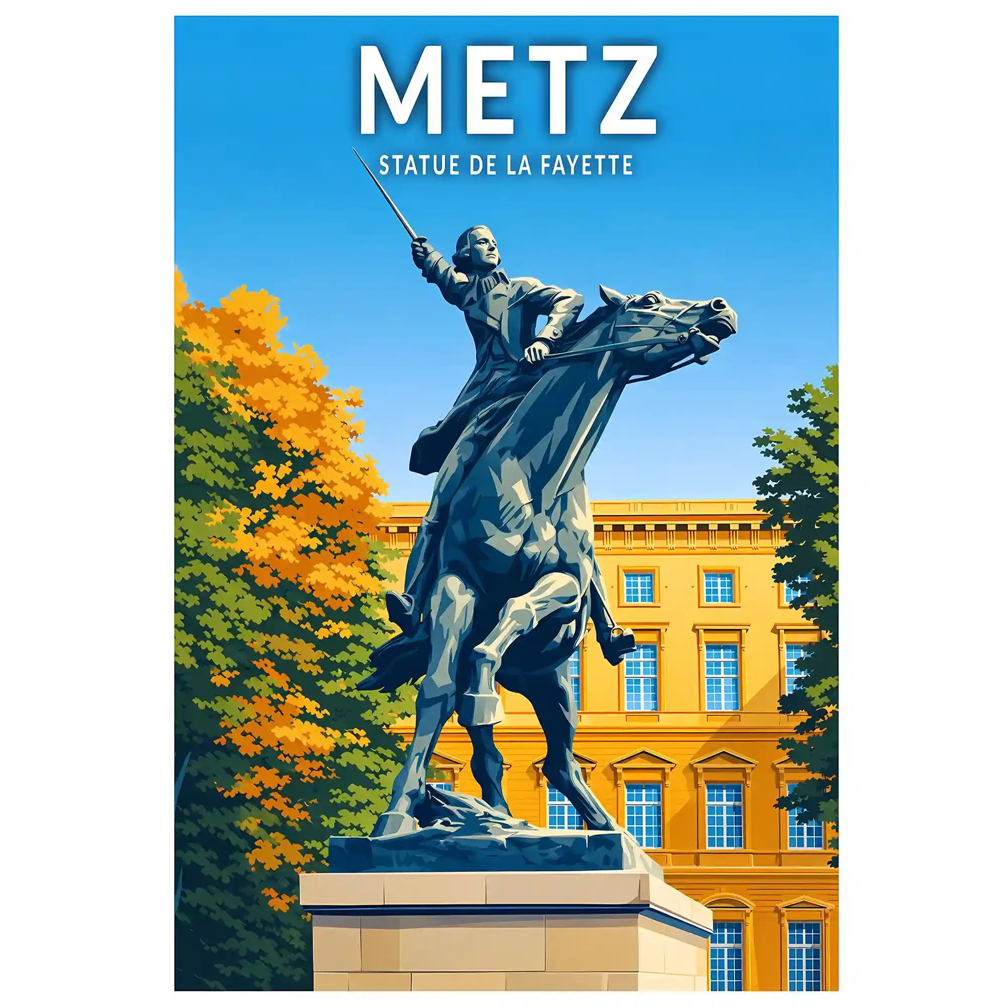 Affiche - Metz - Statue de La Fayette – La Culture Française